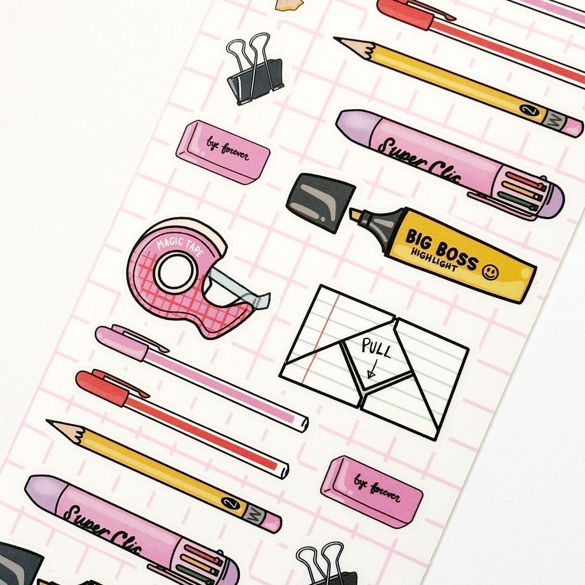 Office Supplies Sticker Sheet – Calliope Paperie