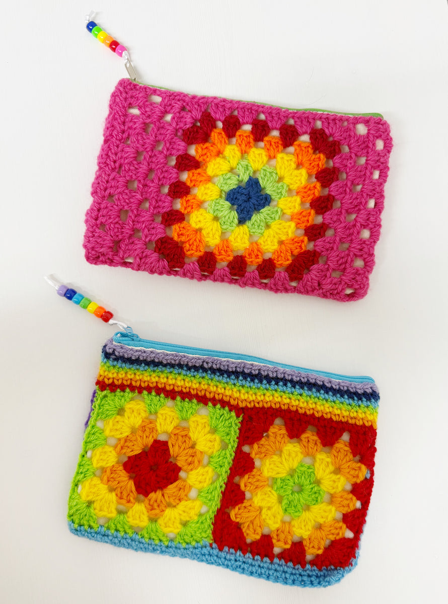 Mom's Granny Square Pouch - Rainbow – Calliope Paperie