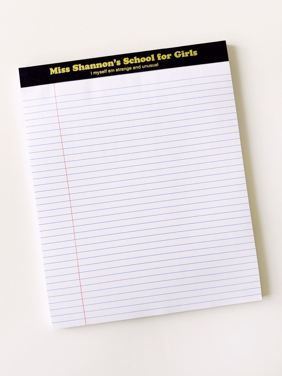 School Store Notepad - Miss Shannon's School for Girls – Calliope Paperie