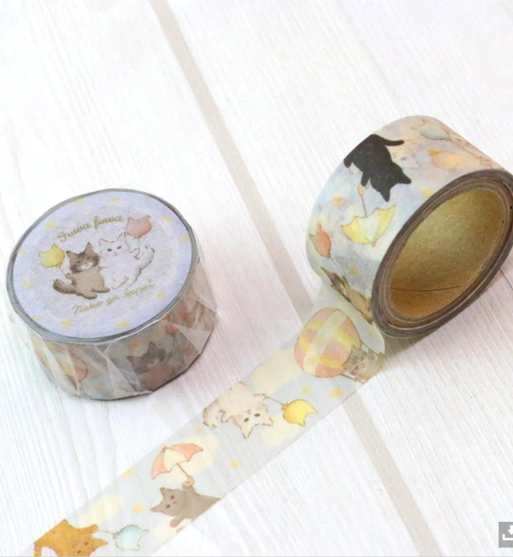 Floating Kitties Wide Washi Tape – Calliope Paperie