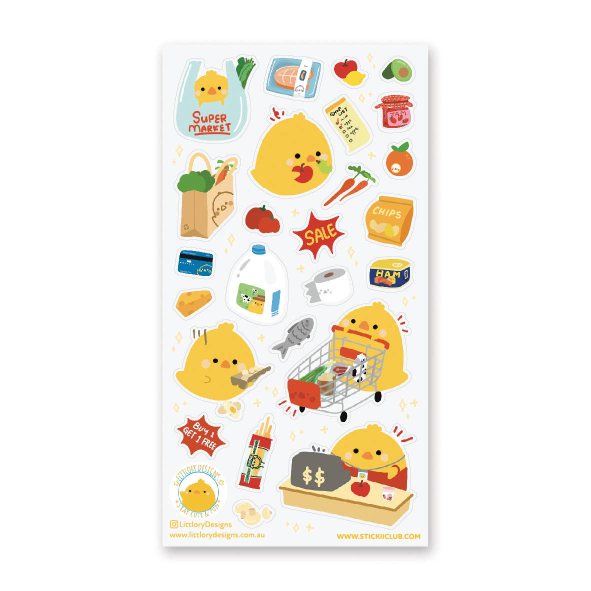 Supermarket Chicks Sticker Sheet – Calliope Paperie